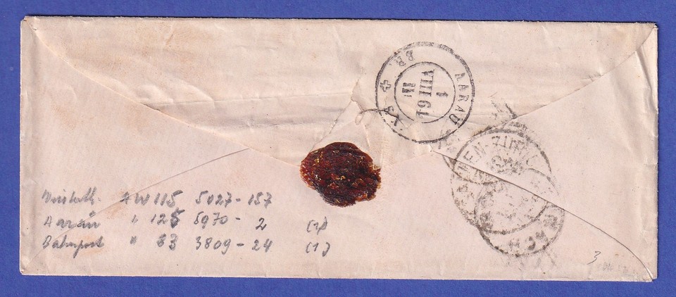 Schweiz Helvetia 10 Rp Mi.-Nr. 23 auf Brief aus WINTERTHUR nach REINACH ...