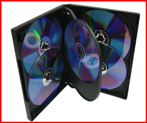 NEW! 18 Pk 22mm 6 Tray Premium DVD Movie Game Case Black Multi Discs ...