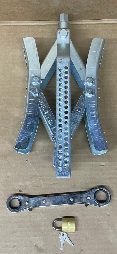 Tandem Tire Chock & Lock Wheel Tire Stabilizer, RV Trailer Camper | eBay