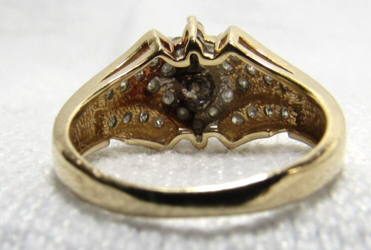 Am-Gold 14k Yellow Gold Trillion Diamond Sz 7.5 Engagement Ring 1.08ct ...
