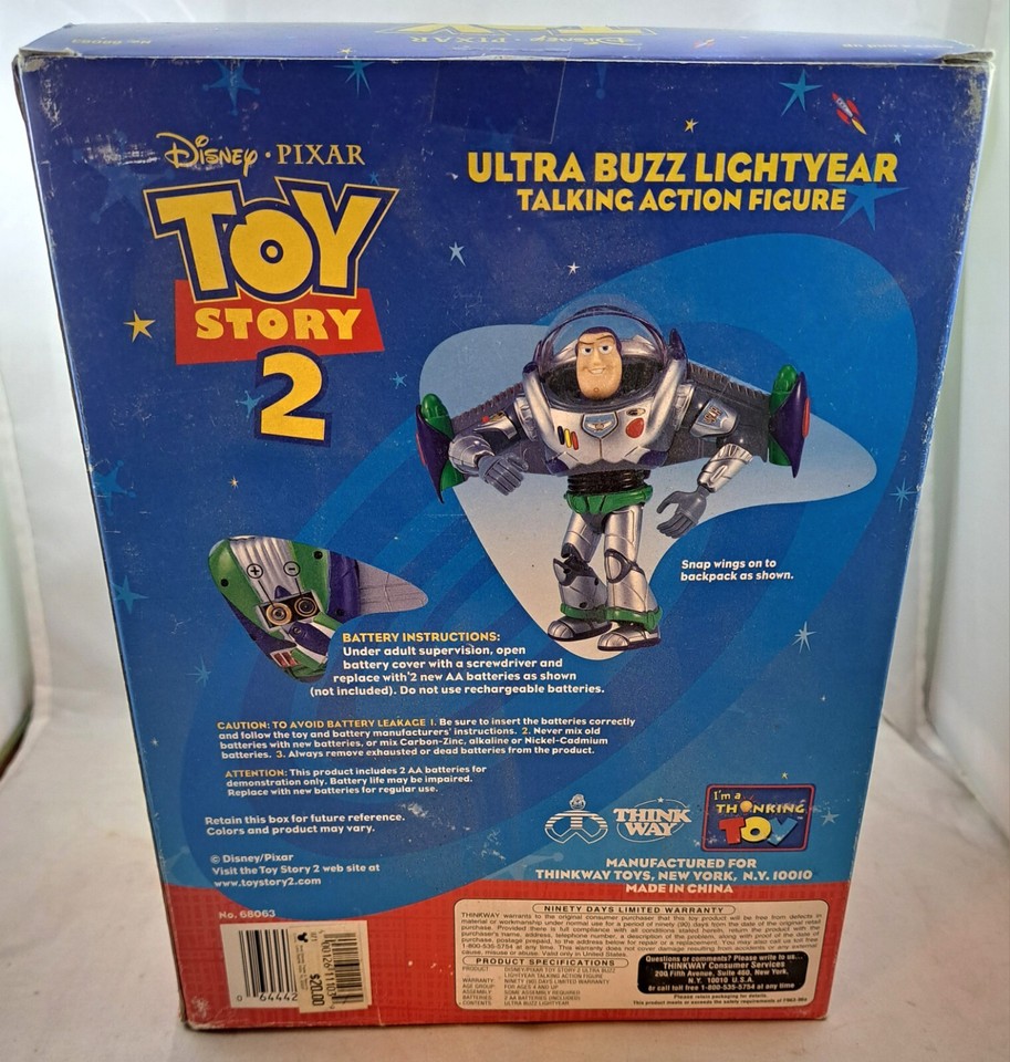 Vintage Toy Story 2 Ultra Buzz Lightyear Talking Action Figure, Gray ...