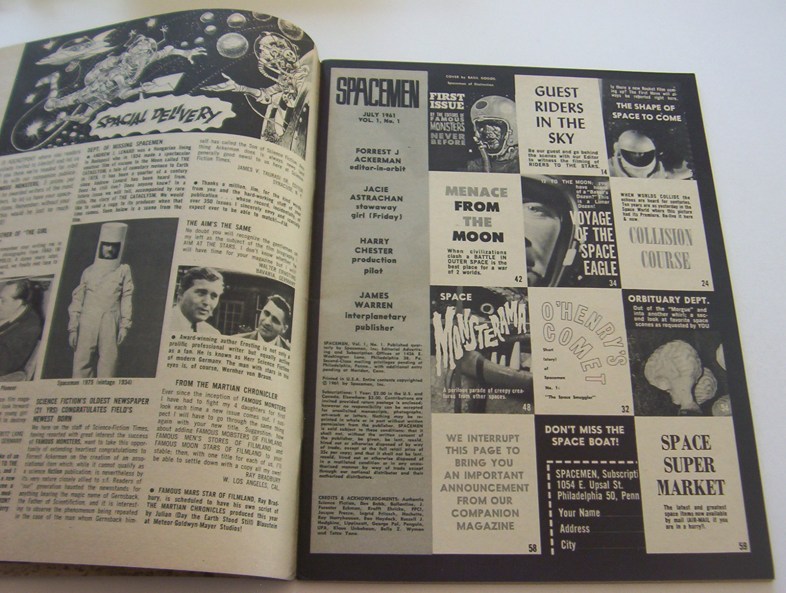 SPACEMEN MAGAZINE #1 JULY 1961 INCREDIBLE PHOTOS PRISTINE NEAR MINT | eBay