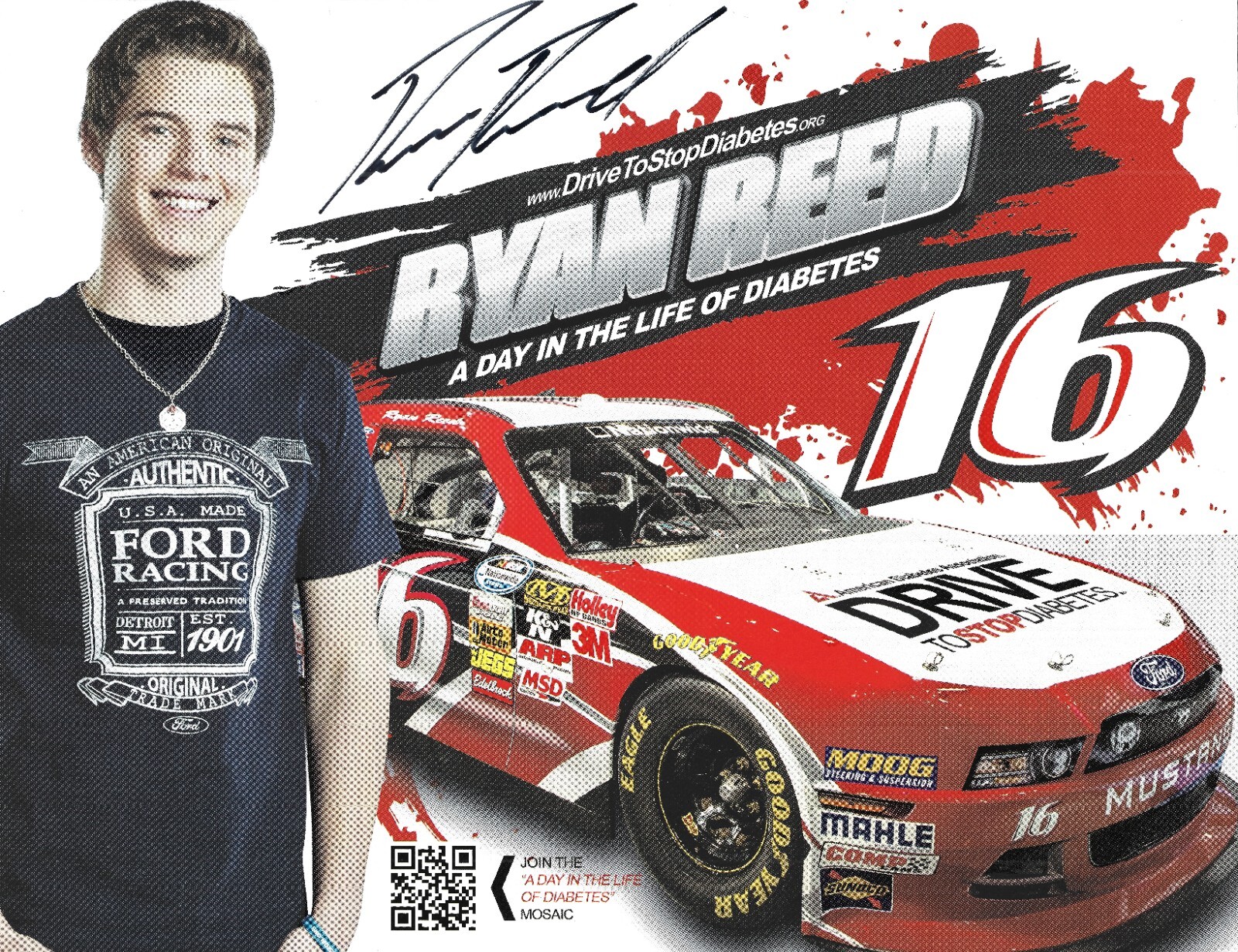 Ryan Reed #16 Autographed Hero Card NASCAR Signed 8.5x11 | eBay