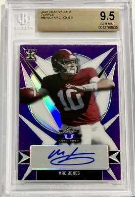 2021 Leaf Valiant Mac Jones PURPLE /25 BGS 9.5 w/10 AUTO RC | eBay