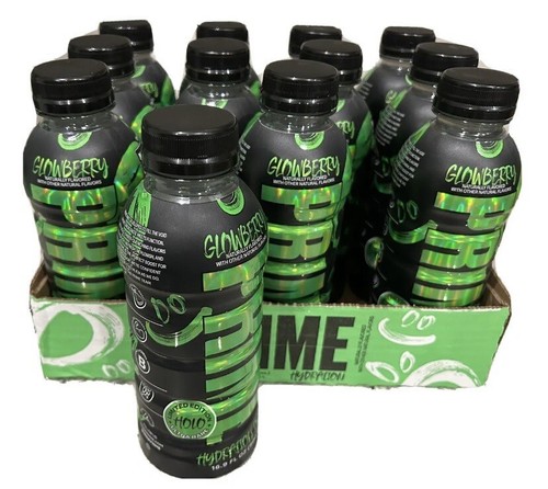 🟩 PRIME Glowberry Ultra Rare HOLO Limited Edition Hydration Drink - 12 ...
