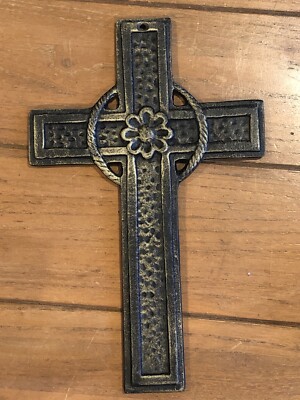 INRI CROSS Brass Metal Jesus Christian Wall Decor NEW 10” X 6.5” | eBay