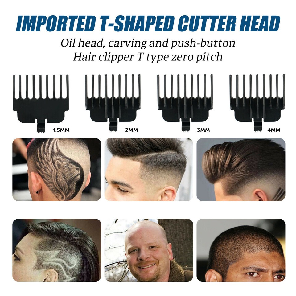 Professional Cordless Hair Trimmer T-Shaped Clipper Zero Gapped Beard ...