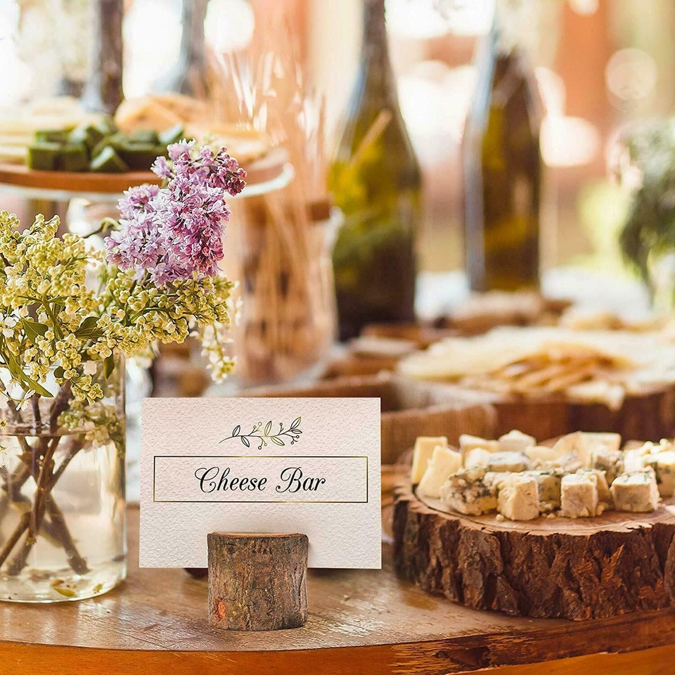 100 Pack Wooden Table Name Place Card Holder Rustic Wedding Party Table ...