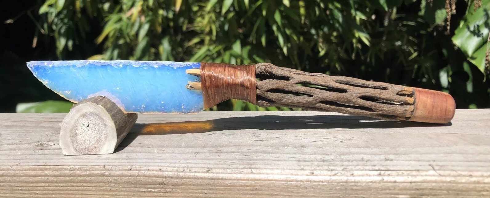 Fire Opal Blade Knife Natural Cactus Handle Flint Knapping Knap Art ...