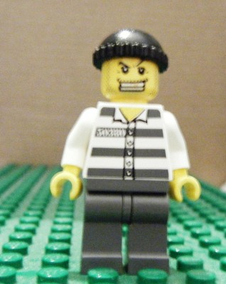 LEGO MINI–TOWN CTY-POL–JAIL PRIS 50380, GOLD TOOTH, BLK CAP, SAMP 3 ...