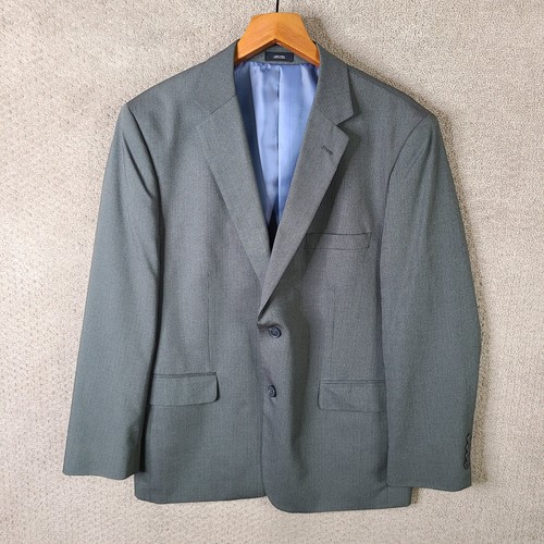 J Ferrar Jacket Mens 42S Gray Modern Fit Blazer Gray Striped 2 Button ...