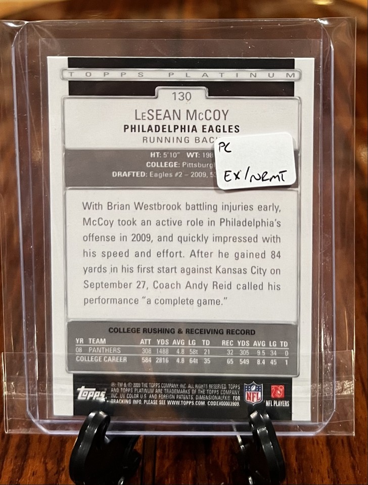 2009 Topps Platinum Rookie Card #130 LeSean McCoy RC | eBay