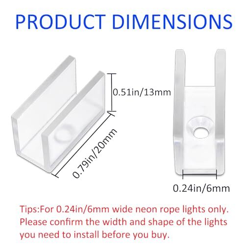 Neon Rope Light Mounting Brackets 100pcs Neon Lights Install Fixing ...