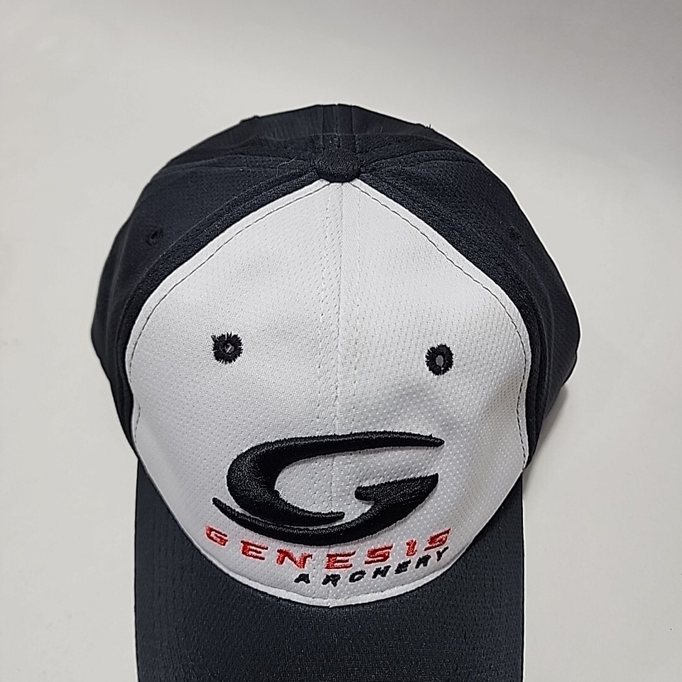 Genesis Archery Strapback Hat Mens Black Baseball Cap Embroidered New ...