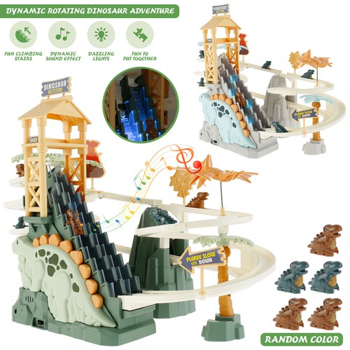 Climb Stairs Toy Electric Dinosaur Climbing Stairs Tracks Slide Toy Set ...