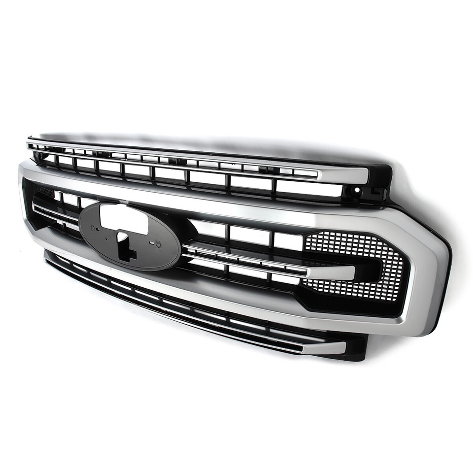 For 2020-22 Ford F250 F350 Super Duty Satin Aluminum Platinum Grill ...