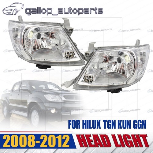 Set Pair LH+RH Headlight Head Lamp For Toyota Hilux Ute 2008~2012 2WD ...