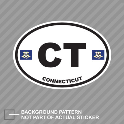 Connecticut State Flag Oval Sticker Decal Vinyl CT | eBay