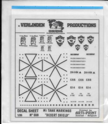 Verlinden M1 Tank Markings (Dry Transfers), Desert Shield, Signs, Maps ...