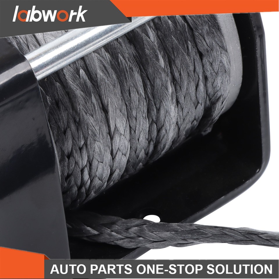 Labwork 3500lbs 12V Synthetic Rope Electric Winch w/ Wireless + Wired ...