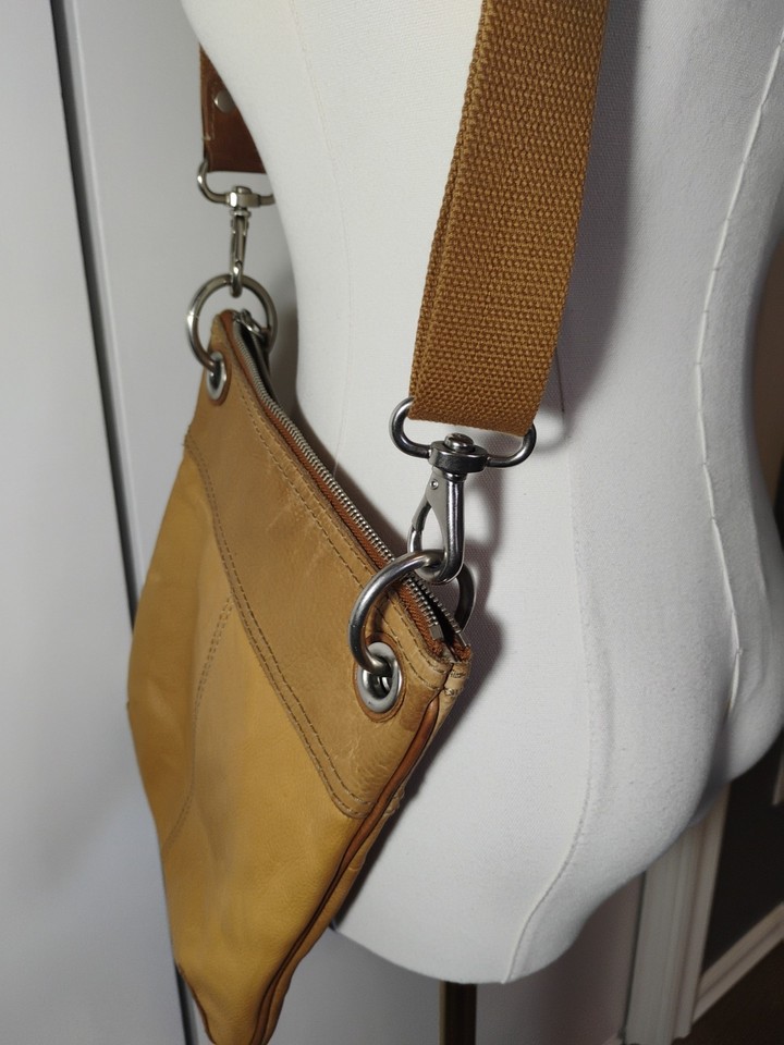 FOSSIL Tan Crossbody Sasha Purse Leather Adjustable Straps 4 Pockets | eBay