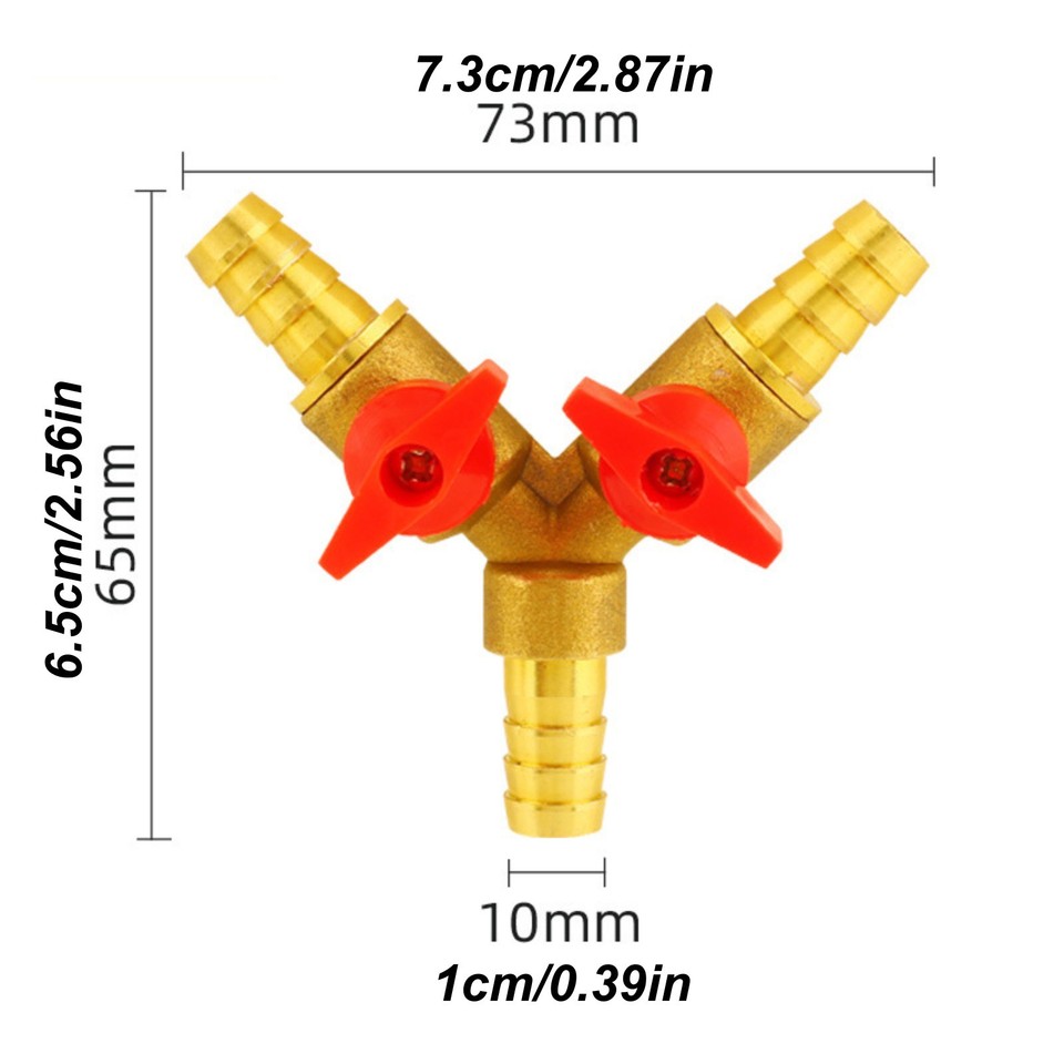2 Pcs 3/8" Hose Barb Y Shaped 3 Way Valve 2 Switch For Engine ...