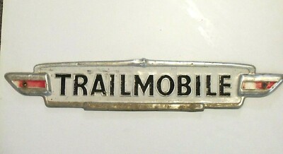 Vintage Trailmobile Sign Airstream Semi Tractor Trailer LG Metal Emblem ...