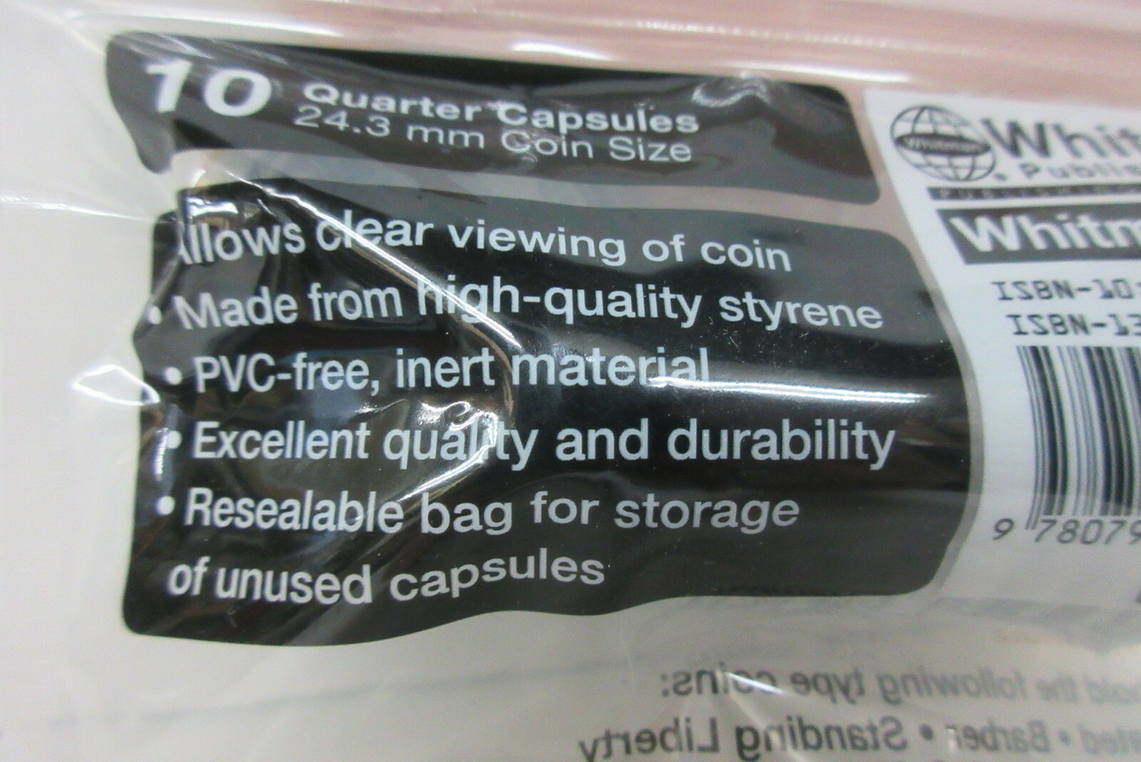 Whitman Quarter Capsules - 10 count -Fits U.S. Coins Seated Barber ...