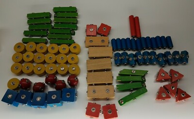 Vintage Blockfast Snap-N-Play Wood Construction Toy & Building Blocks ...