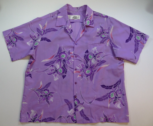 Vintage Hilo Hattie Hawaiian Shirt Men's 3XL Purple Floral 100% ...