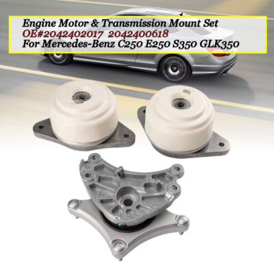 Engine Motor & Transmission Mount Set for Mercedes-Benz C250 E250 S350 ...