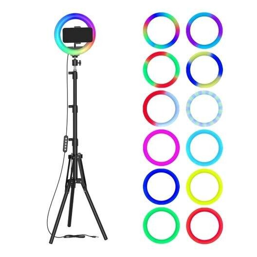 Focus Onn 8" RGB Ring Light With Tripod & Remote | eBay