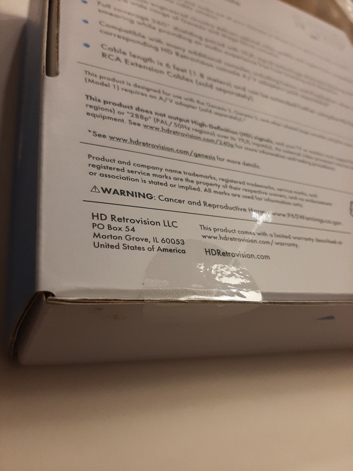 HD Retrovision Genesis Component/YPbPr Cables w/ PS1 Adapter, Factory ...