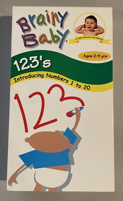 Brainy Baby 123's VHS Introducing Numbers 1 to 20 2003 Ages 2-5 Mozart ...