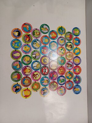 The SIMPSONS SkyCaps Pogs by SKYBOX 1994 COMPLETE SET of 50 Great ...