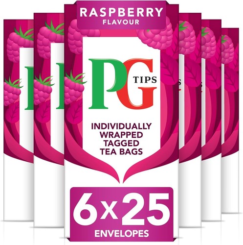 PG Tips Teabags Raspberry, Individually Wrapped Tea Bags, 25 Flavoured ...