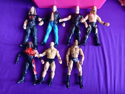 WWE WWF Titan Tron Jakks Pacific Wrestling Figures Bundle 1999 X7 The ...