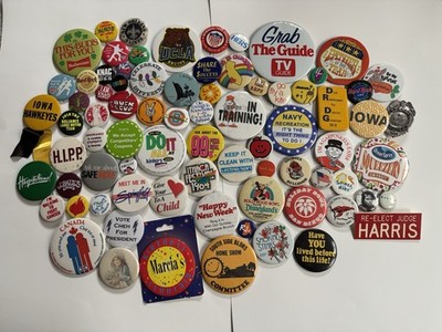 Vintage Pinback Button Lot Advertising, Humor, Computers | eBay
