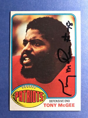 SIGNED TONY McGEE 1976 TOPPS FOOTBALL CARD AUTOGRAPHED PATRIOTS | eBay