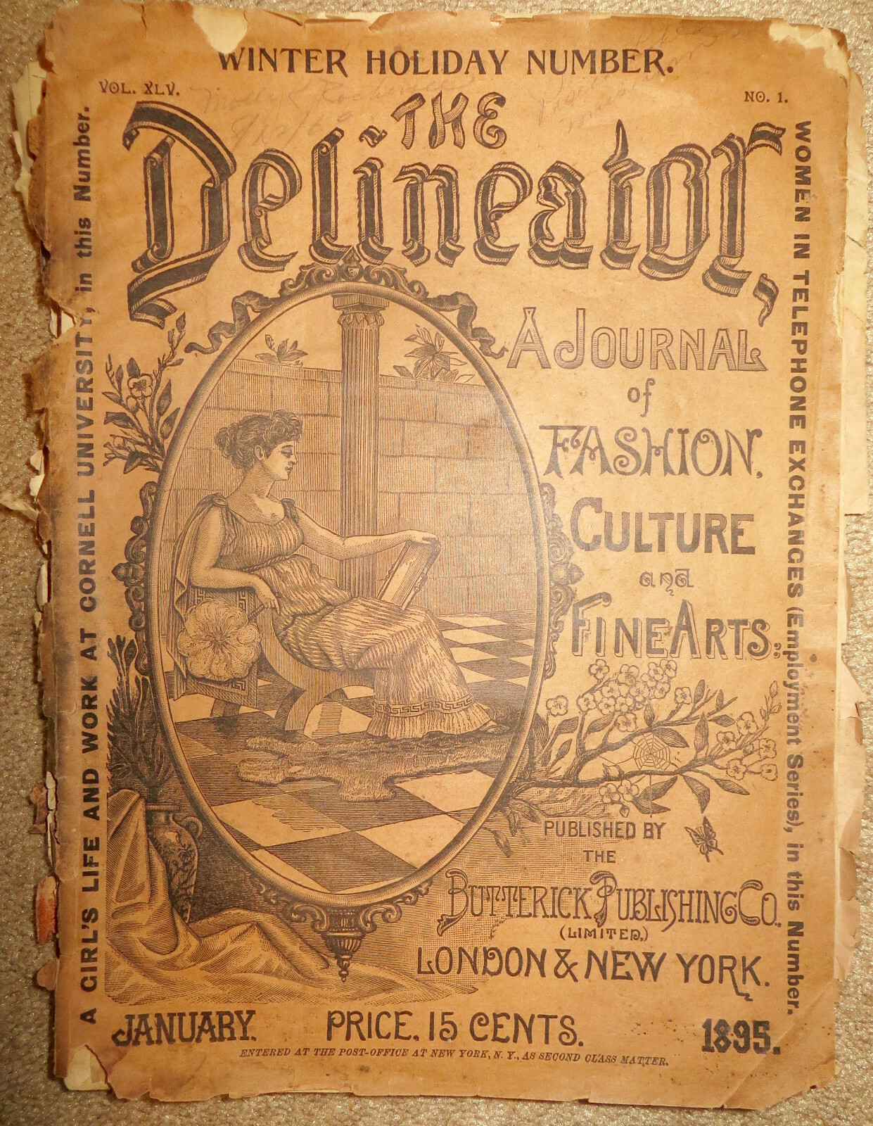 1895 DELINEATOR JOURNAL Victorian Fashion Fine Art Magazine Holiday ...