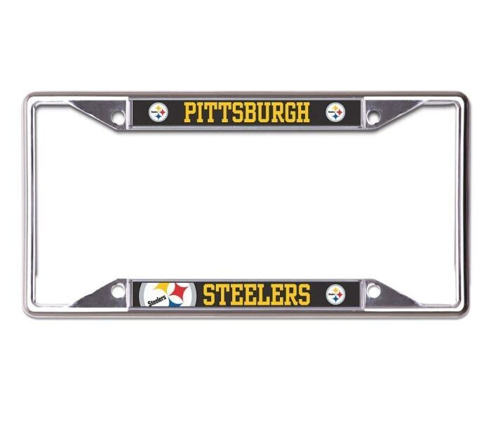 PITTSBURGH STEELERS METAL LICENSE PLATE FRAME HIGH QUALITY DOMED ...