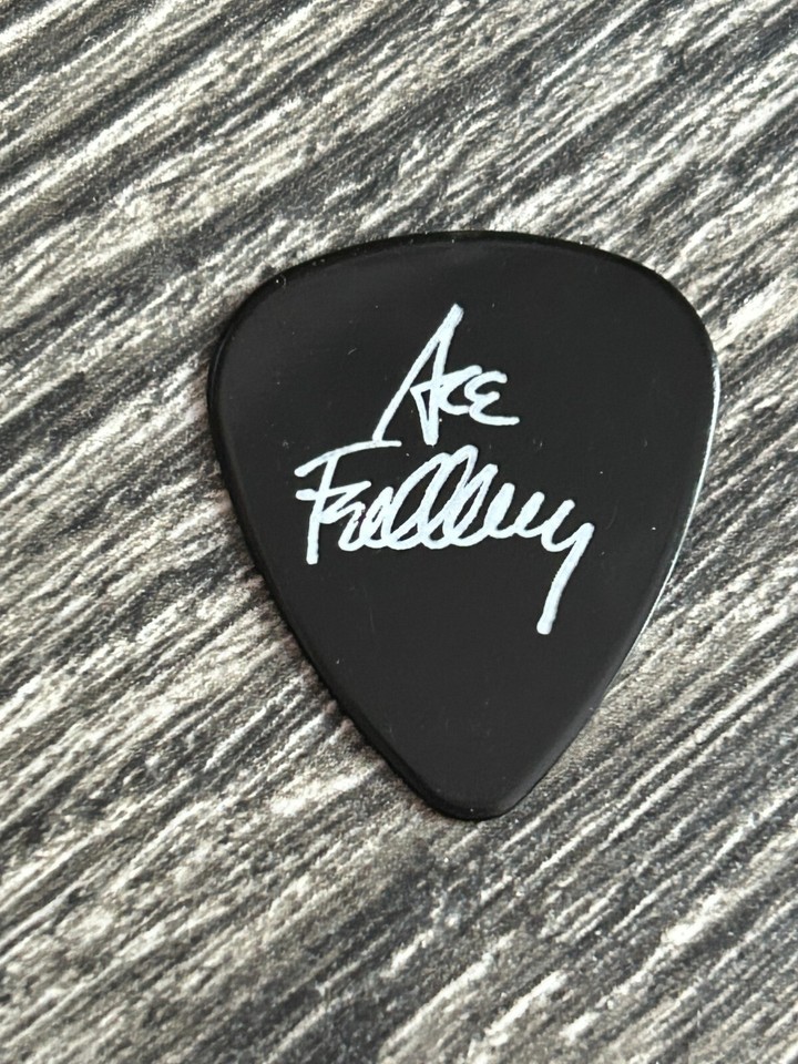 Kiss Guitar Pick ACE FREHLEY Trouble Walkin Concert Tour Black White ...