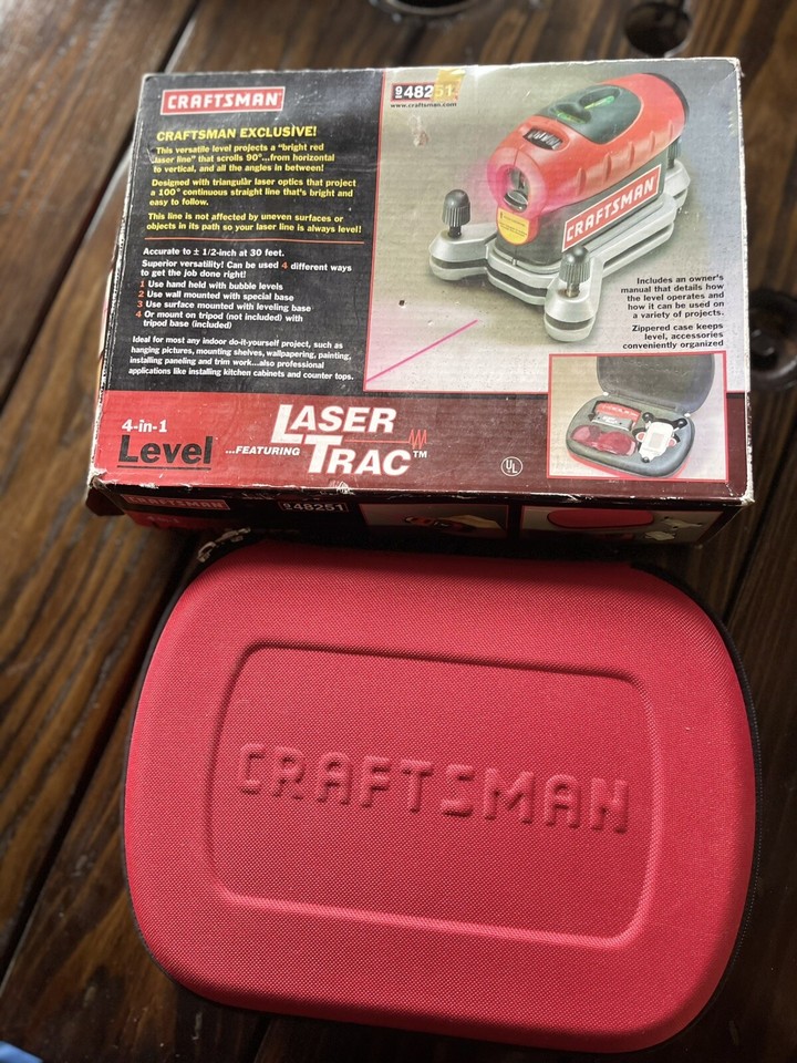 Craftsman 4-in-1 Level with Laser Trac w/ carry case Model 320.48251 No ...