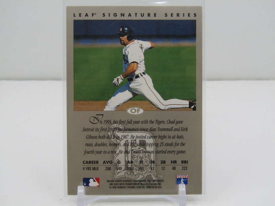 CHAD CURTIS 1996 LEAF SIGNATURE SERIES BRONZE AUTOGRAPH! DETROIT TIGERS ...