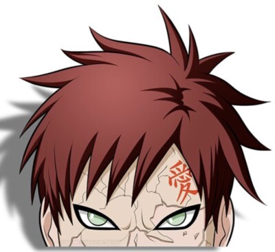 Anime Gaara Vinyl Decal Peeker Sticker From Naruto | eBay