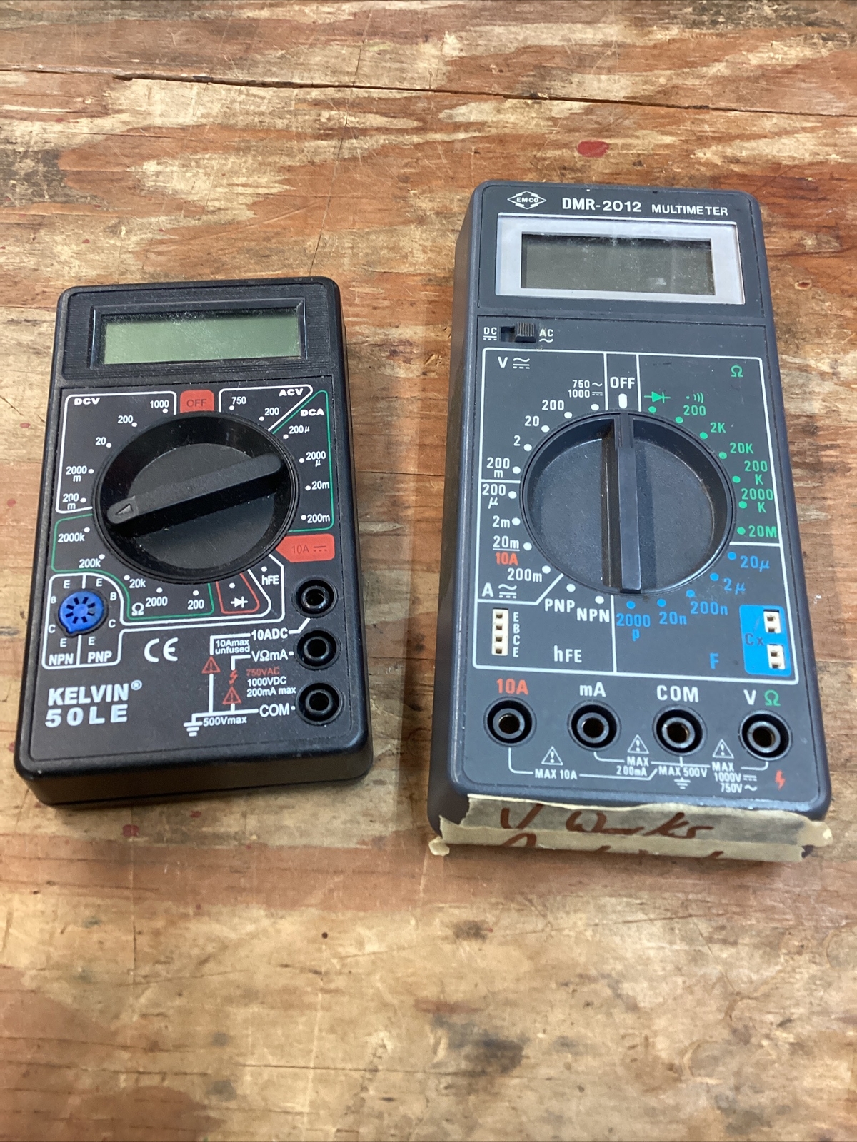 2 Used Multimeters .no Batteries,no Test Wires . Kelvin 50LE, & Emco ...