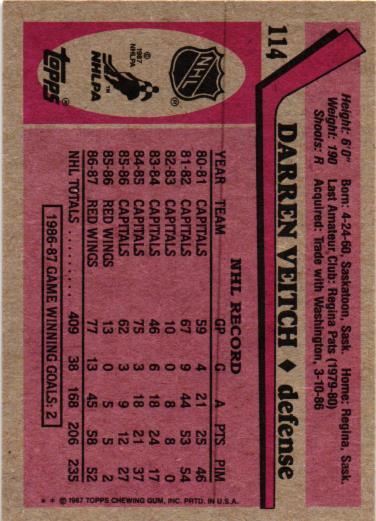 1987-88 Topps #114 Darren Veitch | eBay