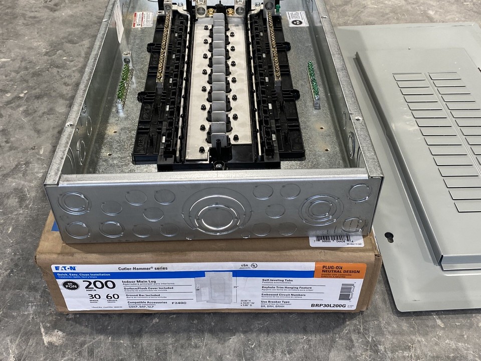 Eaton BRP30L200G Main Lug Panel BR 200A 240V 1Ph 3Wire 60Cir 30Sp NEMA ...