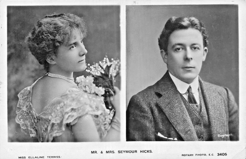 MR MRS SEYMOUR HICKS-BRITISH ACTRESS ELLALINE TERRISS-ROTARY PHOTO ...