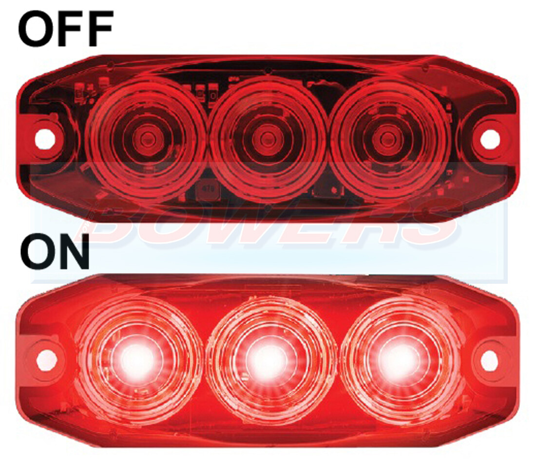 12v/24v LED LOW PROFILE RED REAR STOP/TAIL LIGHT LAMP KIT CAR E ...